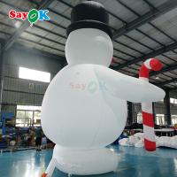 China 6m Inflatable Snowman with Candy Cane for Outdoor Christmas Decoration for sale
