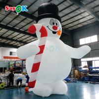 China 6m Inflatable Snowman with Candy Cane for Outdoor Christmas Decoration for sale