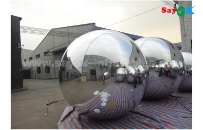 China 2m Inflatable Mirror Ball Silver PVC Lightweight Advertising Balloon for Party Decoration for sale