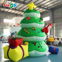 China Custom Outdoor Inflatable Christmas Tree 4m with LED Lights for Festival Decorations for sale