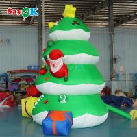 China Custom Outdoor Inflatable Christmas Tree 4m with LED Lights for Festival Decorations for sale