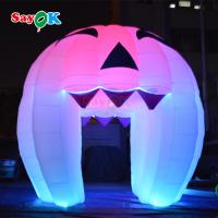 China Custom Halloween Inflatable Pumpkin Tent with LED Lights for Outdoor for sale