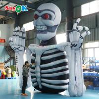 China Scary Giant Inflatable Halloween Skeleton with LED Lights for Outdoor Decor for sale