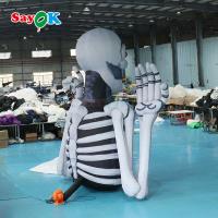 China Scary Giant Inflatable Halloween Skeleton with LED Lights for Outdoor Decor for sale