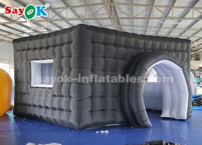 China Inflatable Photo Booth Black 6.1x4.6x3.0m with 17 Color Changing Lights for Events for sale