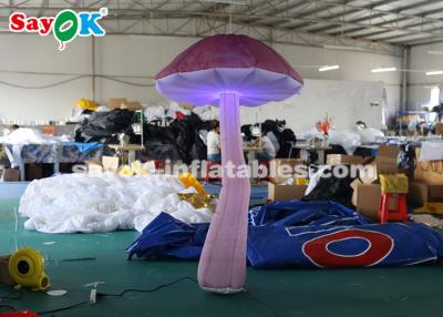China 2m Hanging Inflatable Mushroom with LED Light Nylon Cloth for Wedding Event Decoration for sale