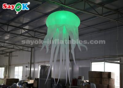 China 2m Inflatable Hanging Jellyfish Glowing LED Decoration with Blower for Party Event for sale