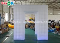 China Inflatable Photo Booth 2.5m Cube Portable LED Light Three-Door Party Tent with Remote Control for sale