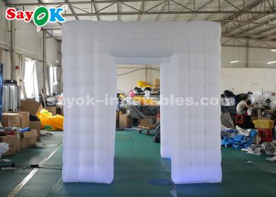 China Inflatable Photo Booth 2.5m Cube Portable LED Light Three-Door Party Tent with Remote Control for sale