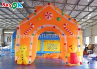 China Inflatable Christmas Archway 4x4m Oxford Fabric Holiday Decoration Arch with Blower for sale