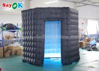 China Hexagon Inflatable Photo Booth 2x2.5m Black with 17 Color LED Light for Party for sale