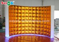 China Golden Oxford Cloth Inflatable Photo Booth Wall 3x1.5x2mH with LED Lights for Trade Show for sale
