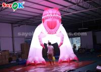 China 4m Pink Inflatable Dinosaur for Festive Decoration Damp Proof High Air Tightness Oxford Cloth for sale