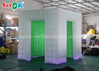 China Inflatable Party Tent 2.5m Oxford Cloth White Green Photo Booth with Two Doors for sale