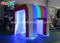 China Rainbow LED Inflatable Photo Booth 1.6m Cube with 17 Color Lighting and Remote Control for Events for sale