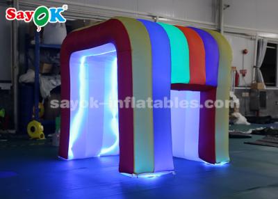 China Rainbow LED Inflatable Photo Booth 1.6m Cube with 17 Color Lighting and Remote Control for Events for sale