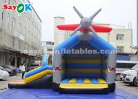 China 6.85x4.9m Inflatable Airplane Bouncer Slide with 0.4mm PVC Tarpaulin for 8-10 Kids for sale
