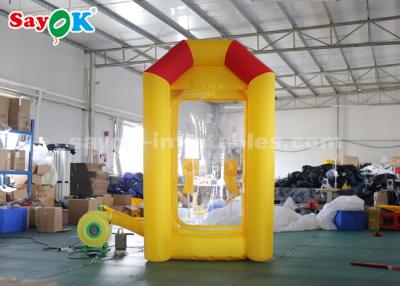China Durable Custom Inflatable Products , Yellow Inflatable Cash Booth Money Grab Machine for sale