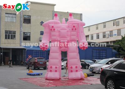 China Giant Inflatable Robot Pink 5m Cartoon Character for Rental Business Durable 210D Oxford Cloth for sale
