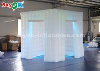 China Inflatable Photo Booth Tent 2.5m White Durable Oxford Cloth with 17 Color LED Lights for Wedding Party Rental for sale