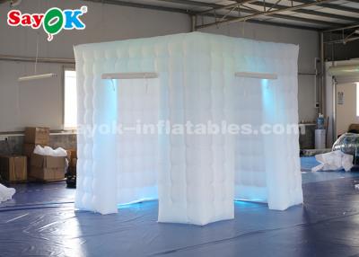 China Inflatable Photo Booth Tent 2.5m White Durable Oxford Cloth with 17 Color LED Lights for Wedding Party Rental for sale