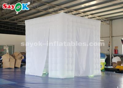 China Inflatable Party Tent Photo Booth 2.5x2.5x2.5m White Oxford Cloth with Two Doors Remote Control for sale
