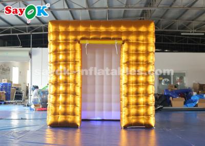 China Golden Inflatable Photo Booth 2.5m with LED Colored Lights CE SGS ROHS for sale