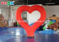 China 190T Nylon Inflatable Red Heart 2m with White LED Light for Valentine Decoration for sale