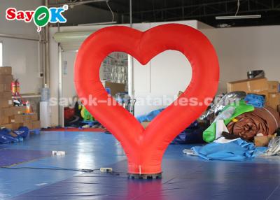 China 190T Nylon Inflatable Red Heart 2m with White LED Light for Valentine Decoration for sale