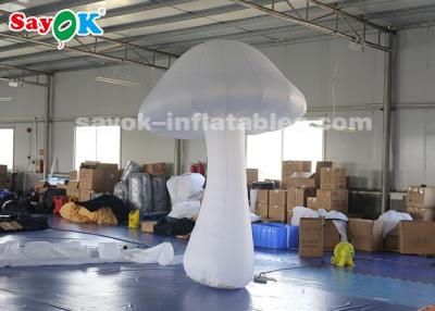 China 3m White Inflatable Mushroom with LED Light and Blower for Theme Park Decoration for sale