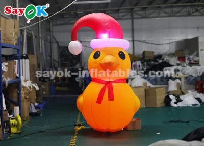 China 2m Inflatable Yellow Duck Model with Air Blower for Yard Christmas Decorations for sale