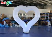 China White Inflatable Heart LED Lighting Decoration 0.46x2m for Wedding Engagement Party for sale