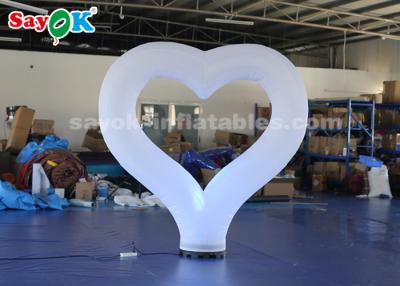 China White Inflatable Heart LED Lighting Decoration 0.46x2m for Wedding Engagement Party for sale