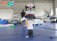 China Inflatable Black Cat Sheriff Model 1.5m Indoor Cartoon Character for Events for sale