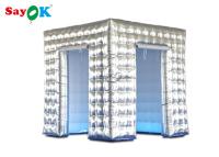 China Silver Inflatable Photo Booth 2.5m Cube with Two Doors for Trade Show Events for sale