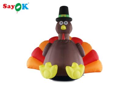 China 4 Meter Inflatable Turkey Decoration with Air Blower for Outdoor Thanksgiving Display for sale