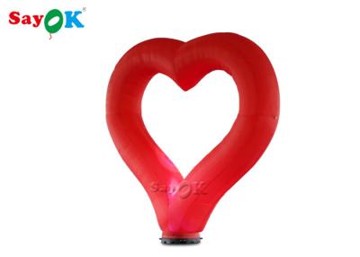 China 2.5m Red Inflatable Heart LED Wedding Decoration Blow Up Heart with Remote for sale