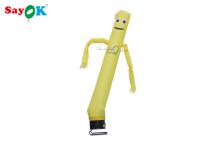 China 5m Tall Yellow Checked Fabric Inflatable Air Dancer with Blower for Stage Decoration and Advertising for sale