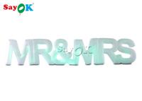 China 190T Nylon Cloth Inflatable LED Light Letters 6.17x1.2m White for Event Decoration for sale