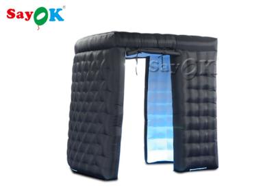 China Fireproof Inflatable Photo Booth 2.4x2.4x2.4m with LED Lights for Wedding Party for sale
