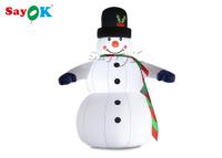 China Oxford Cloth Inflatable Christmas Snowman 5m with Black Hat and Mittens for Holiday Decoration for sale