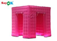 China Inflatable Photo Booth 2.5m Square Double Door with LED Light for Event Displays for sale