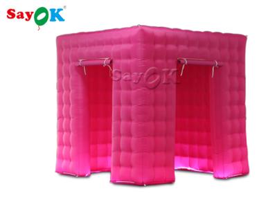China Inflatable Photo Booth 2.5m Square Double Door with LED Light for Event Displays for sale