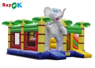 China Mini Elephant Cartoon Inflatable Bouncer Castle - 0.55mm PVC Material with Custom Sizes for Kids Parties for sale