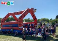China Outdoor Red Inflatable Bouncer / Inflatable Trampoline Logo  Printed for sale