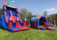 China Commercial Inflatable Bouncy Slide Custom Kids Bounce House Blue Purple 1200W Blower for sale