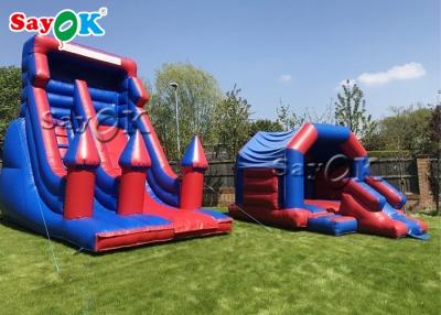 China Commercial Inflatable Bouncy Slide Custom Kids Bounce House Blue Purple 1200W Blower for sale