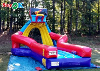China Red Inflatable Bungee Run Basketball Hoop Game 2m PVC Tarpaulin for Kids Playing Center for sale