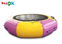 China Sayok Pink Yellow Water Trampoline 2m-5m Dia Inflatable Jumping Mat for Summer Water Park for sale