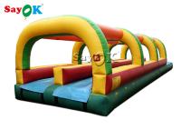 China Custom Size Inflatable Water Slide Park Double Lane with Pool 0.55mm PVC for sale